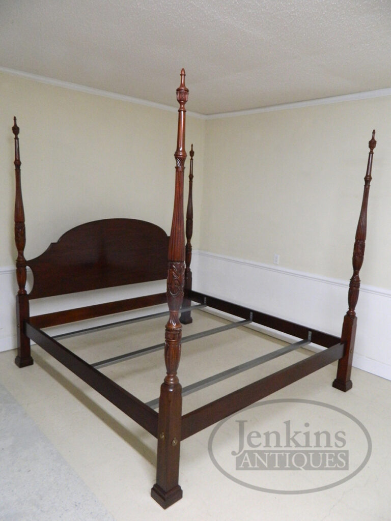 Henkel Harris Mahogany Rice Carved Bed (King) – Jenkins Antiques